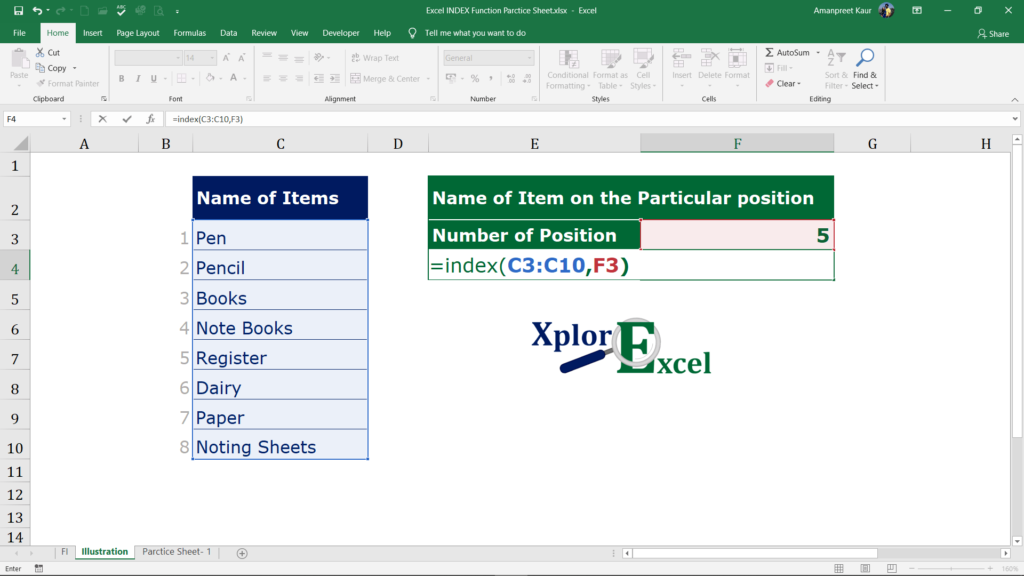 Excel Index Function - Download 2 free Practice Sheets - Xplore Excel
